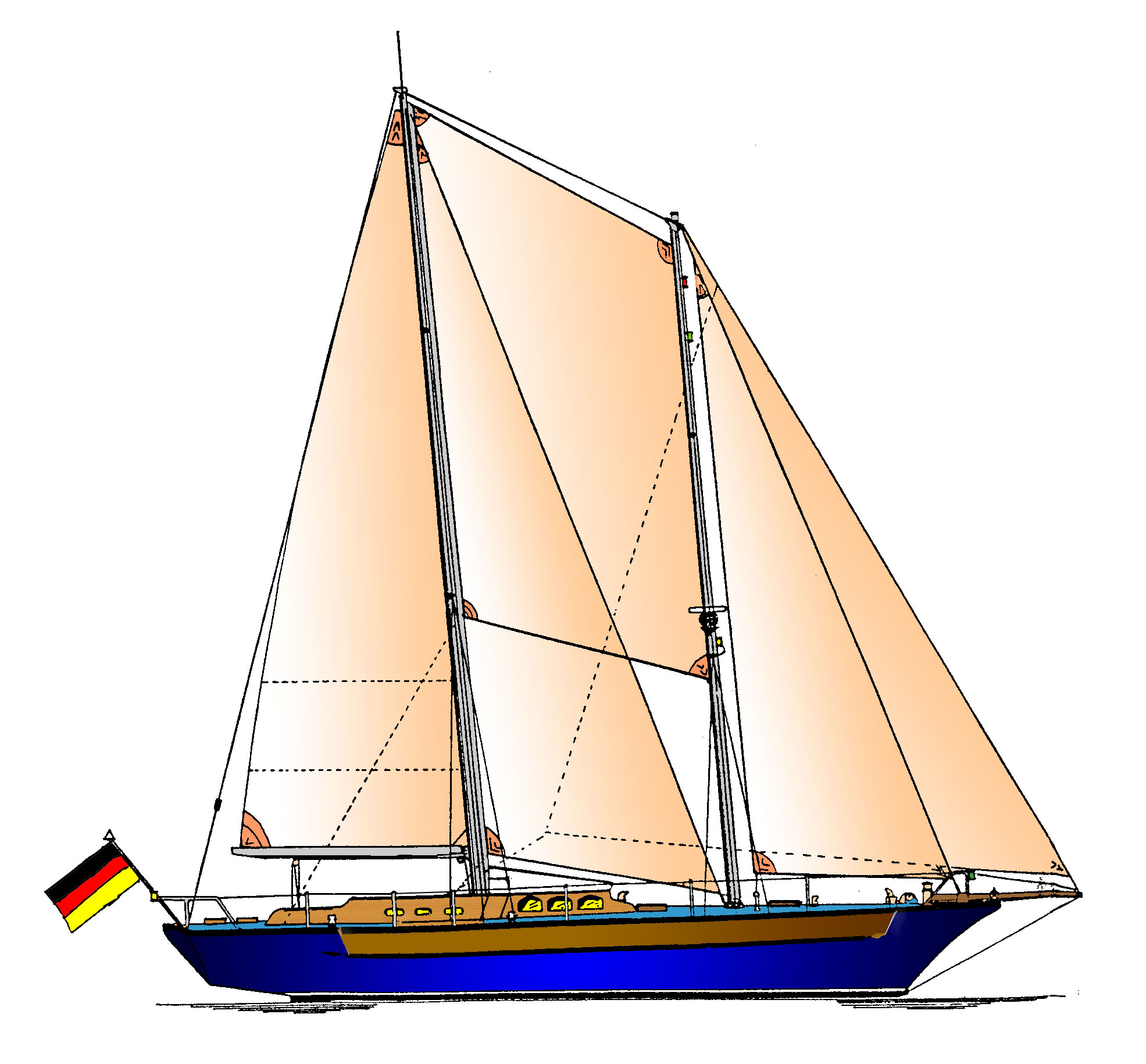 rund ums Schiff - Segeln im Mittelmeer auf einem kleinen Schoner